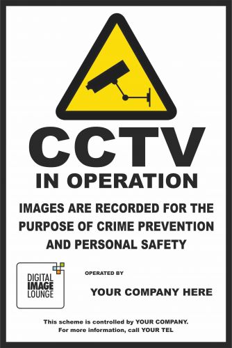 Custom CCTV Sign with company your logo - Digital Image Lounge